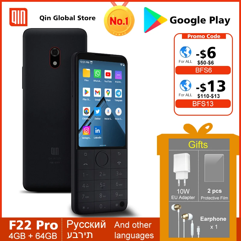 Pantalla táctil Qin F22 Pro Duoqin, teléfono versión Global, Helio G85, MTK, Wifi, 3,54 pulgadas ...