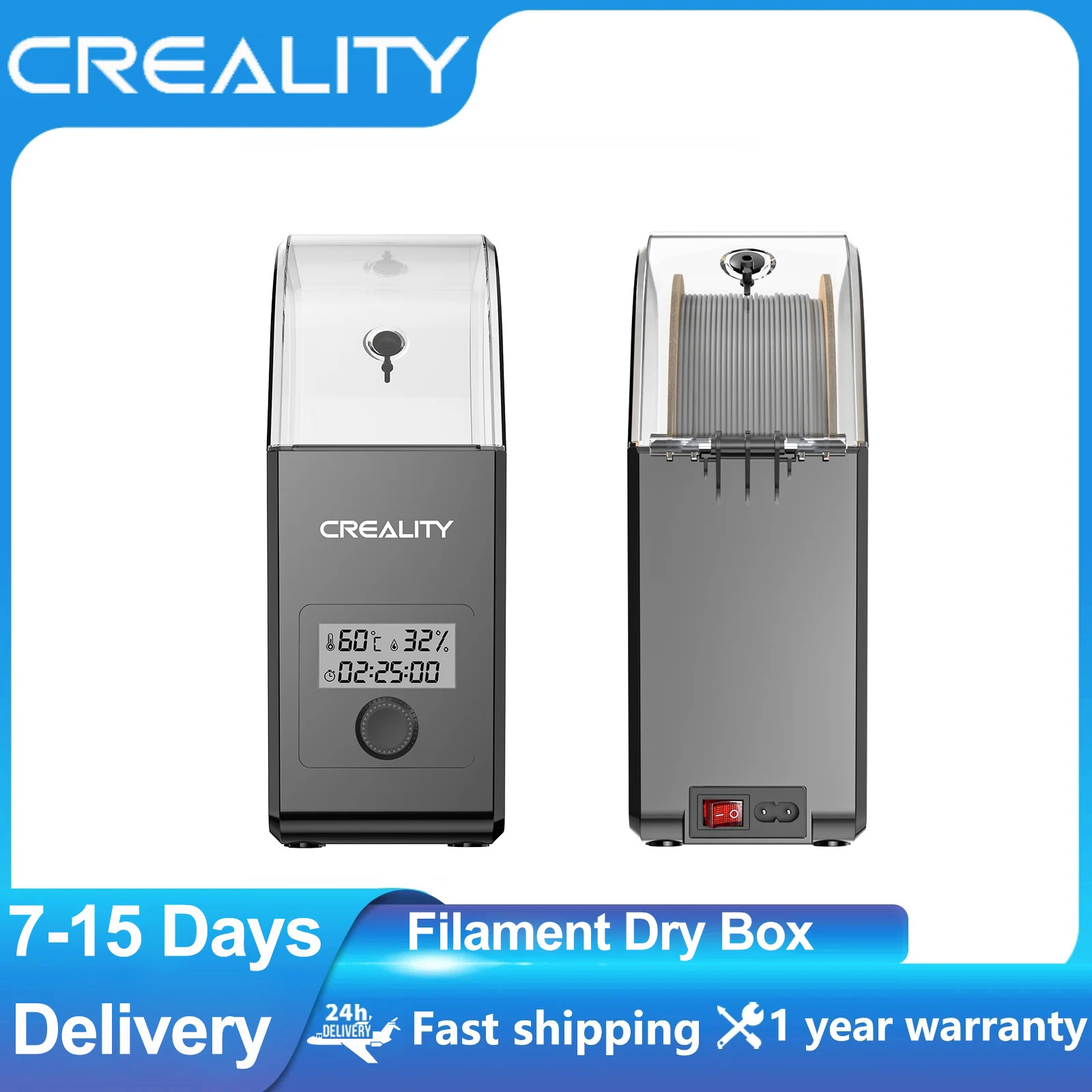 Creality Filament Dry Box 2.0 For 3D Printer Adjustable Temperature 45 ...