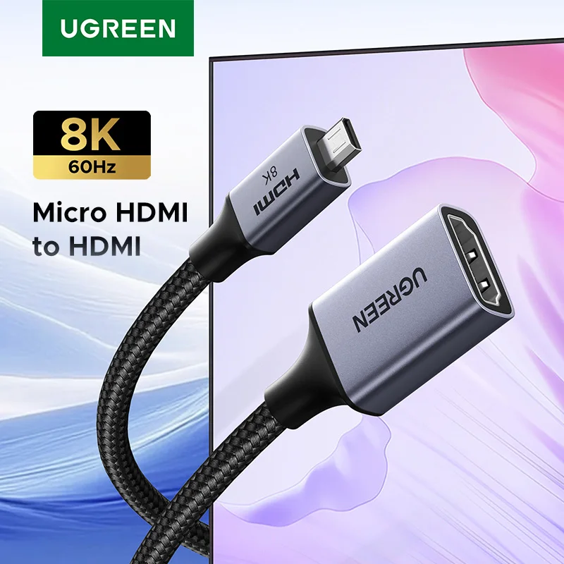 UGREEN Micro HDMI to HDMI Adapter 8K 60Hz 3D สําหรับ GoPro Hero 7 ...