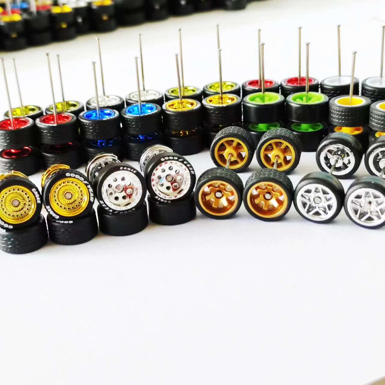 10-Sets-1-64-Alloy-Car-Wheels-Rims-Rubber-Tires-Tyre-10-8mm-11mm ...