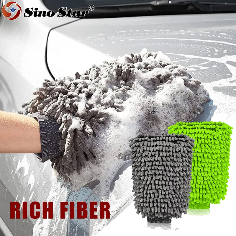 Deluxe-Microfiber-Car-Wash-Mitt-Durable-Large-Size-Thicken-Chenille ...