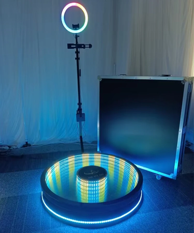 Automatic Camera 360 Photo Booth Turning Store 360 Video Booth Rotating ...