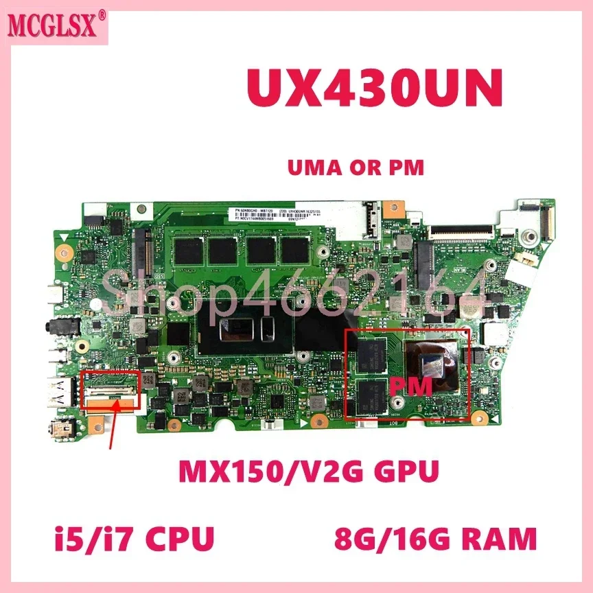 UX430UN-i3-i5-i7-CPU-4G-8G-16G-RAM-Mainboard-For-Asus-UX430UA-UX430UAR ...