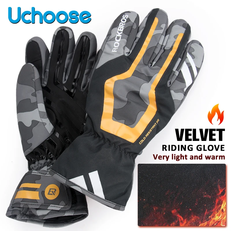 ROCKBROS Winter Motorcycle Riding Warm Gloves for Outdoor sports ...