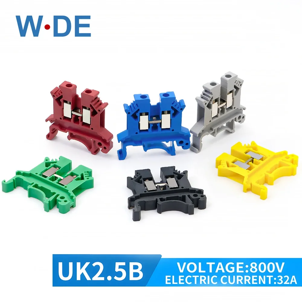 10Pcs-Din-Rail-Terminal-Block-UK-2-5B-Wire-Electrical-Conductor ...