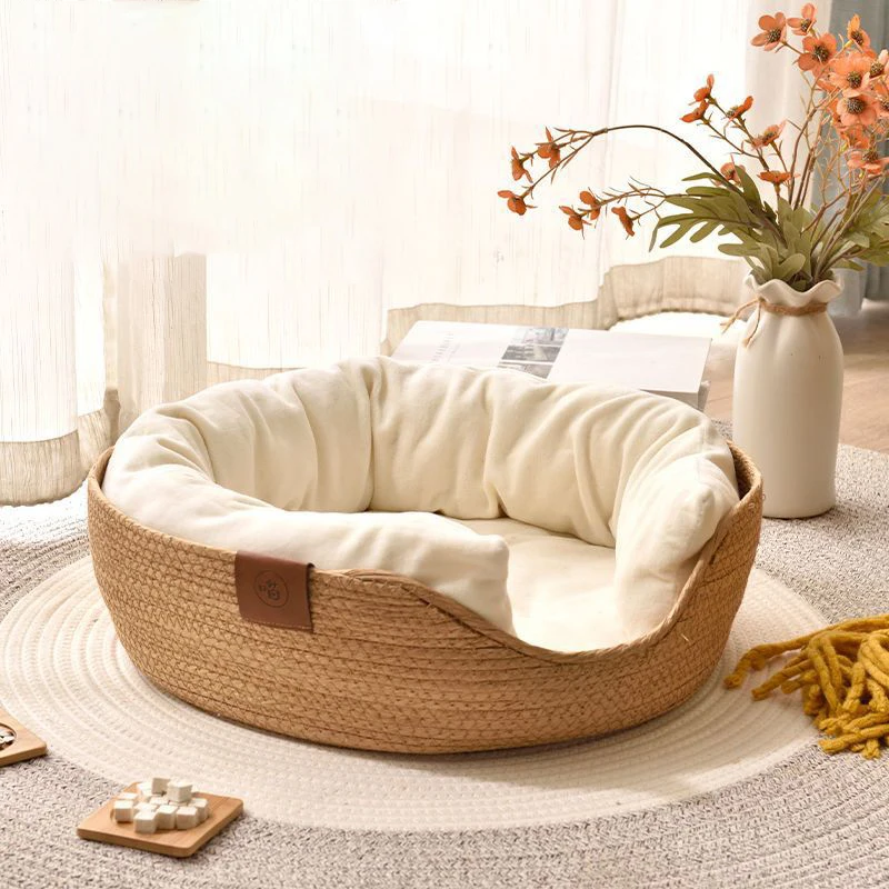 YOKEE-Pet-Cat-Mat-Dog-Bed-Sofa-Handmade-Bamboo-Weaving-Four-Season-Cozy ...