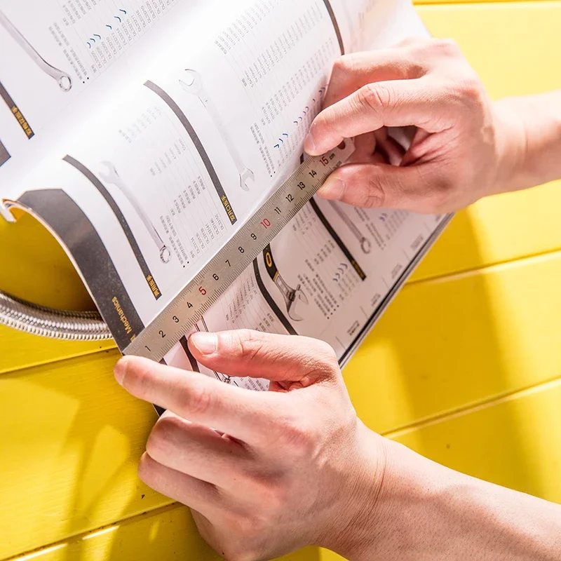 Deli-Stainless-Steel-Straight-Ruler-Precision-15-20-30CM-Flat-Thick ...