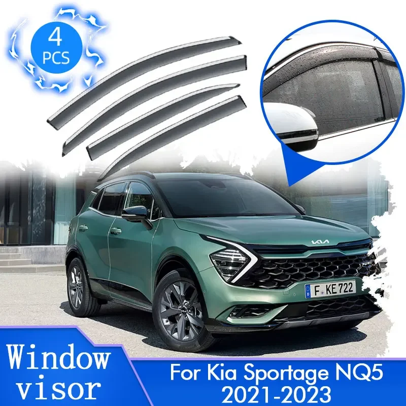 4x-For-Kia-Sportage-NQ5-MK5-KX5-2021-2022-2023-Side-Sun-Rain-Window ...
