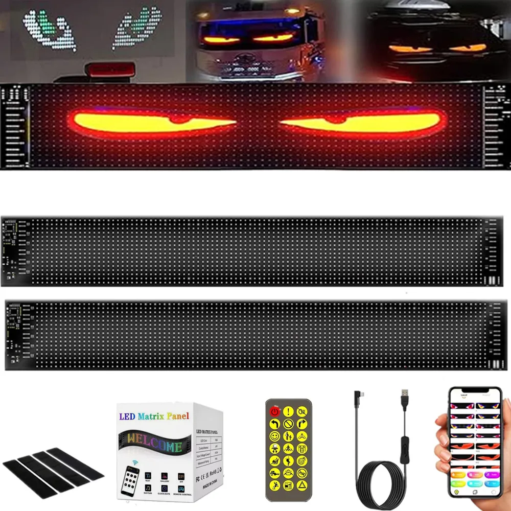 2PCS Bluetooth App Trucks Eyes LED Windshield Remote Control Devil's ...