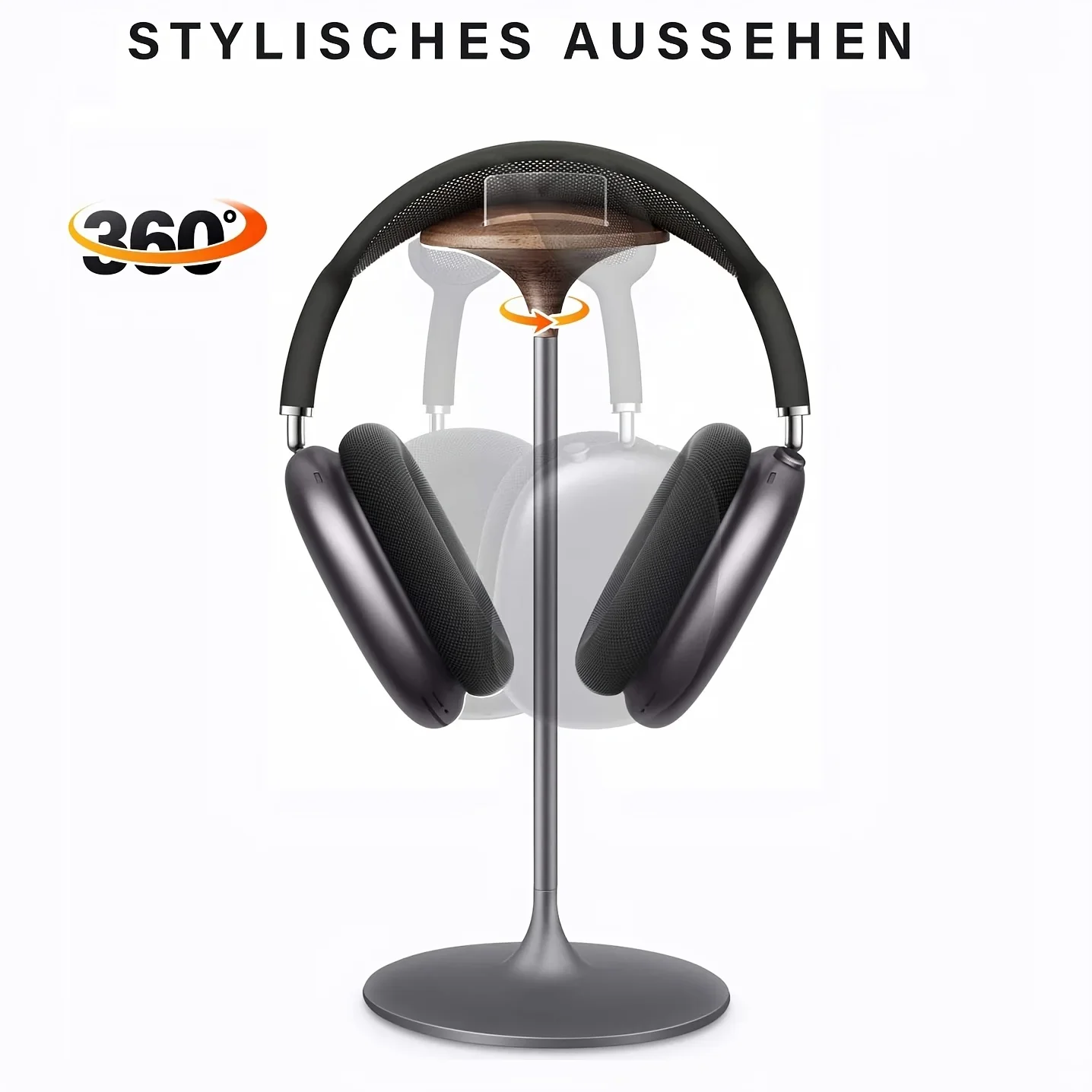 Headphone-Stand-Walnut-Wood-Aluminum-Headset-Stand-Adjustable-Headset ...