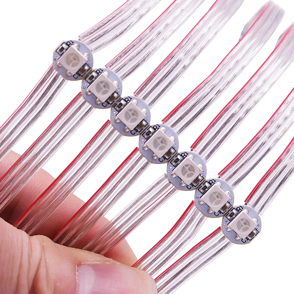 10-25-50-100Leds-String-WS2812B-Pixels-RGB-LED-Strip-Module-Heatsink ...
