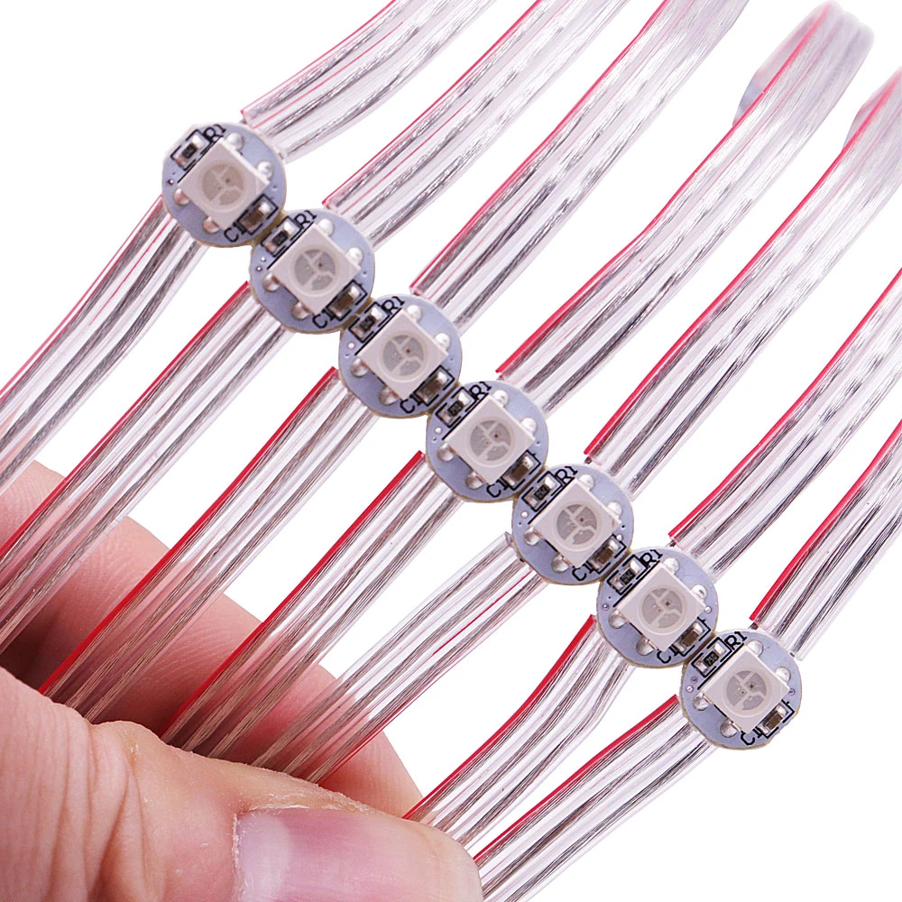 10/25/50/100Leds/String WS2812B Pixels RGB LED Strip Module Heatsink ...