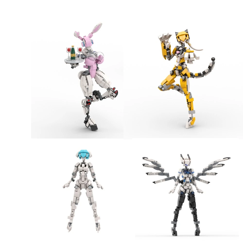 BuildMOC Mecha Bar Girl Bunnyed Girl Robot Female Building Block set ...