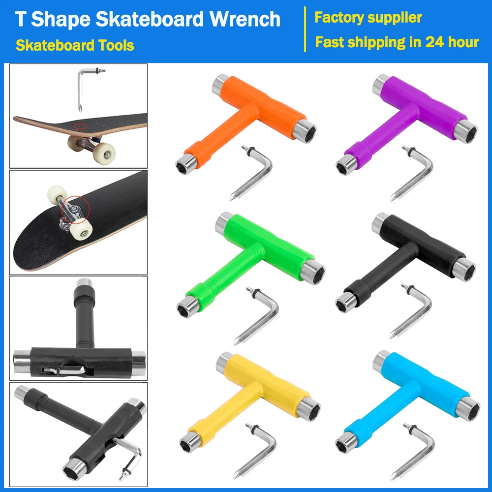 T-Shape-Wrench-Skateboard-Professional-T-Type-Allen-Key-Black-Longboard ...
