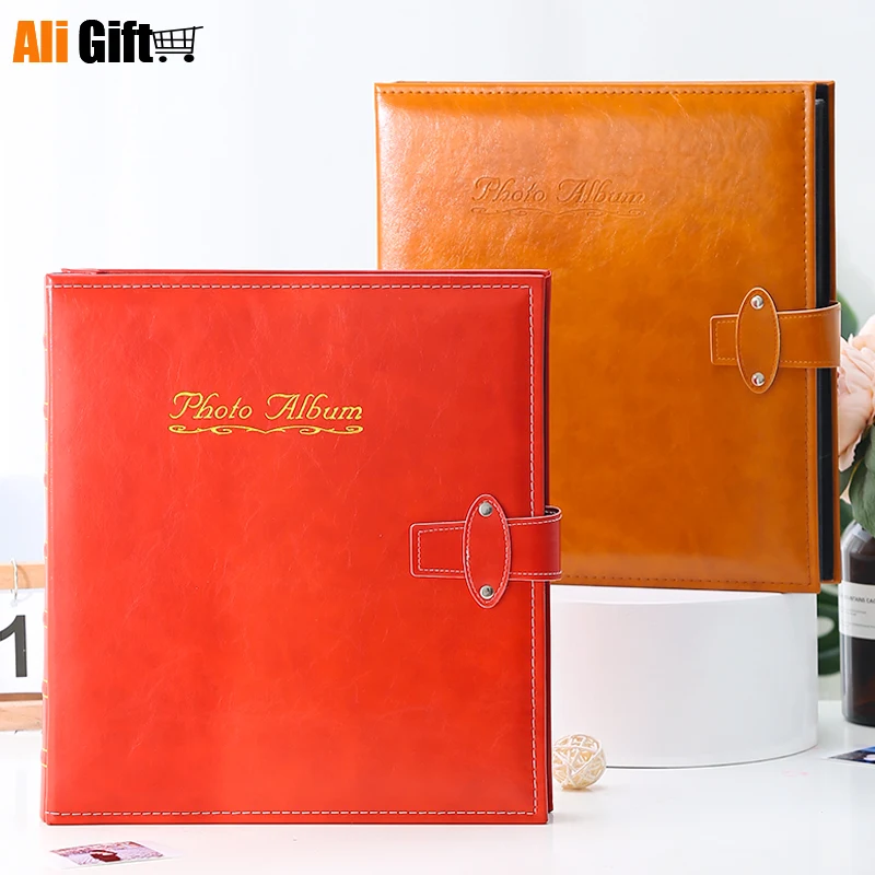 6 Inch 800 Pockets Insert PU Leather Photo Album Large Capacity Family ...