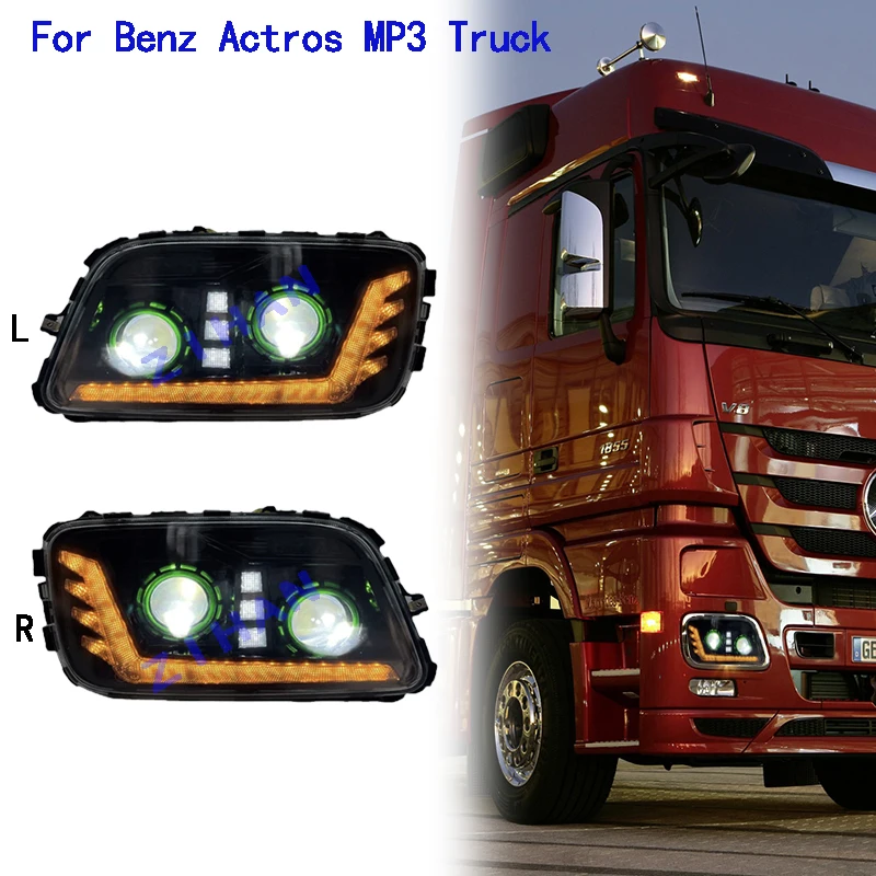 PAIR-24v-Full-Led-Head-Light-9438201461-9438201561-For-Mercedes-Benz ...