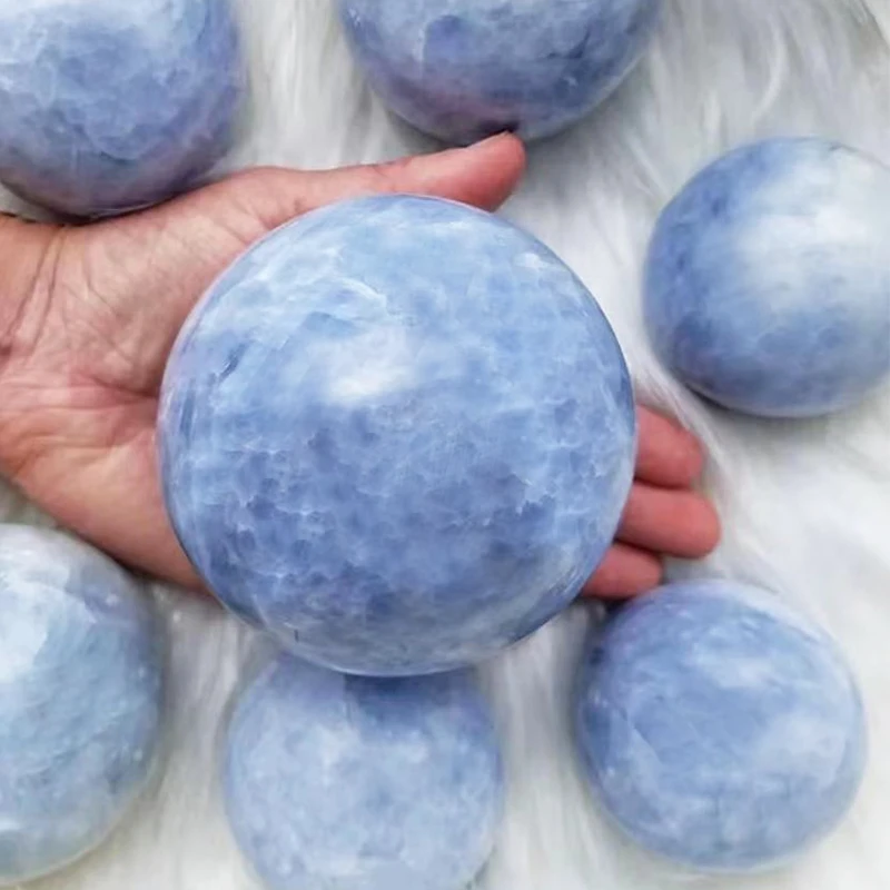 Sphere Natural Stone Crystals | Celestite Blue Natural Stone - 300 ...