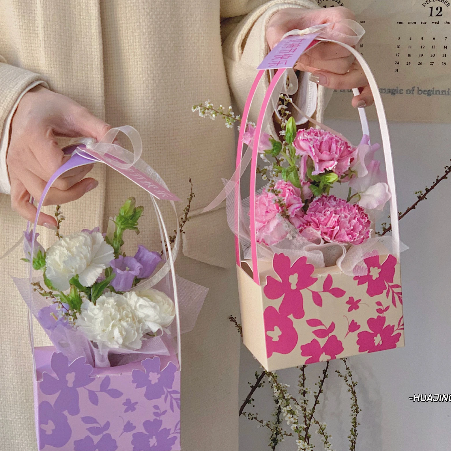 Spring Floral Portable Flower Box Pack 6 (32.5x13cm) - Gift Boxes ...