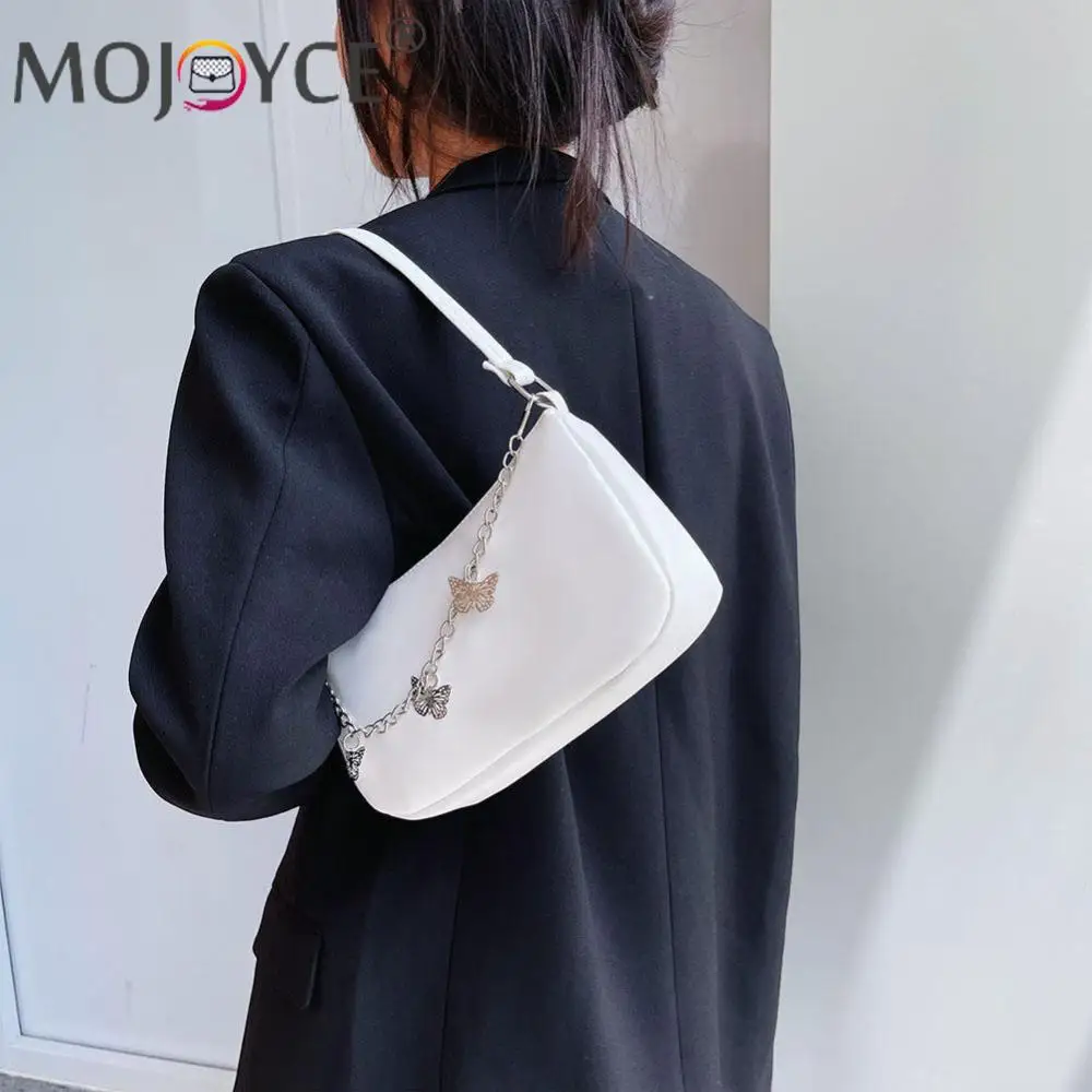 Fashion-Women-Butterfly-Chain-Underarm-Bag-Casual-Pure-Color-Shoulder ...