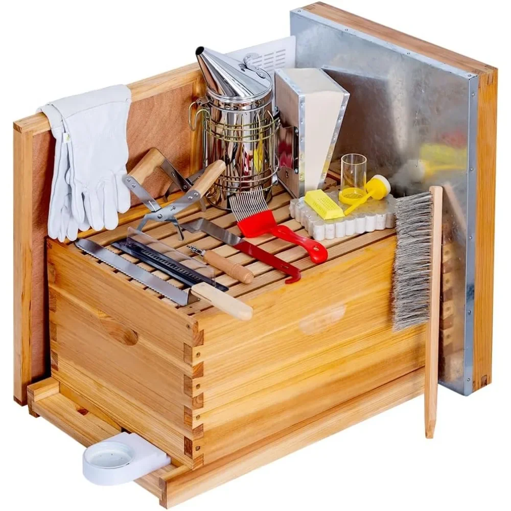 Complete Beehive Starter Kit, 10 Frame Beehive Kit Wax Coated Bee Hives ...