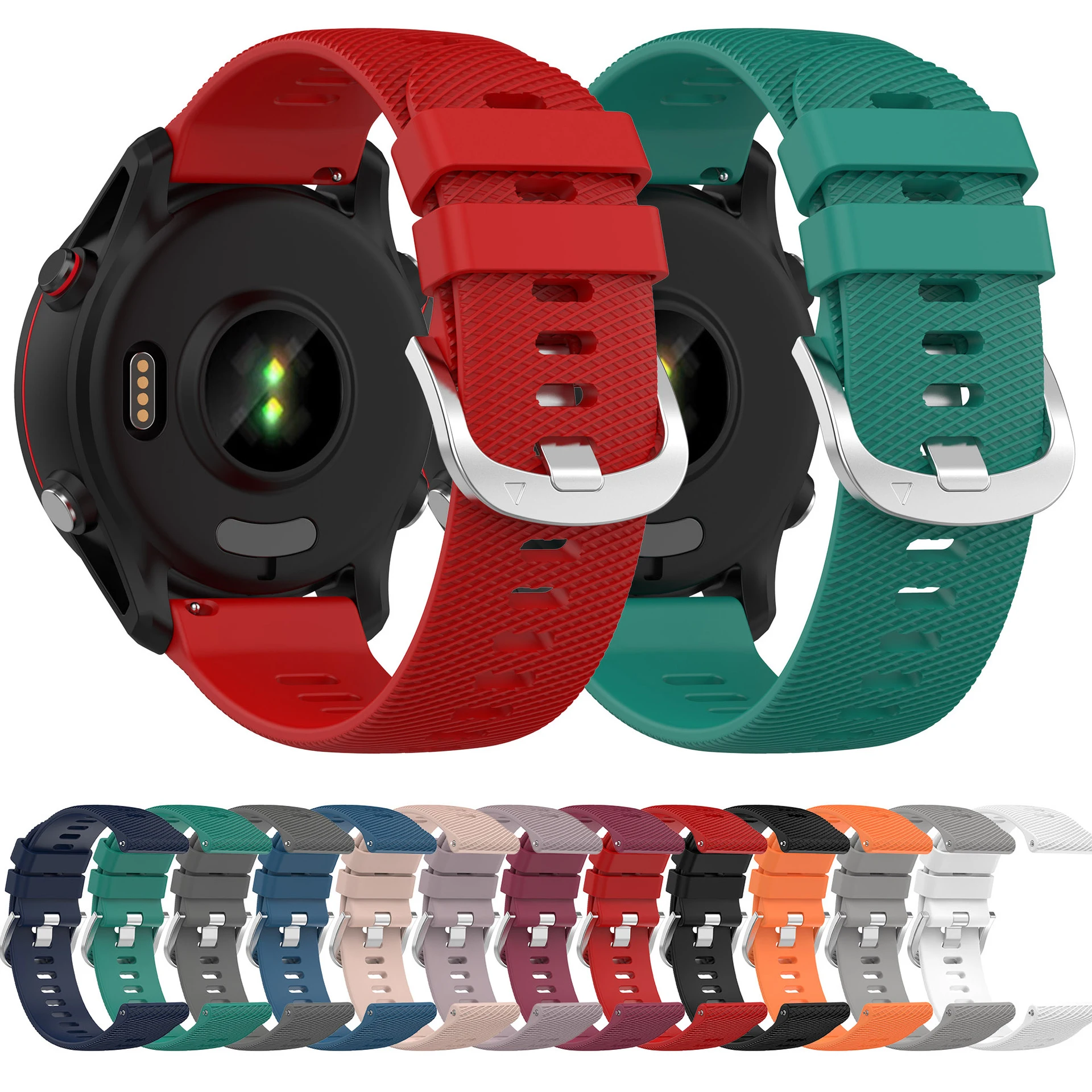Forerunner-255-158-245-645-Strap-18mm-20mm-22mm-Silicone-Watchband-For ...