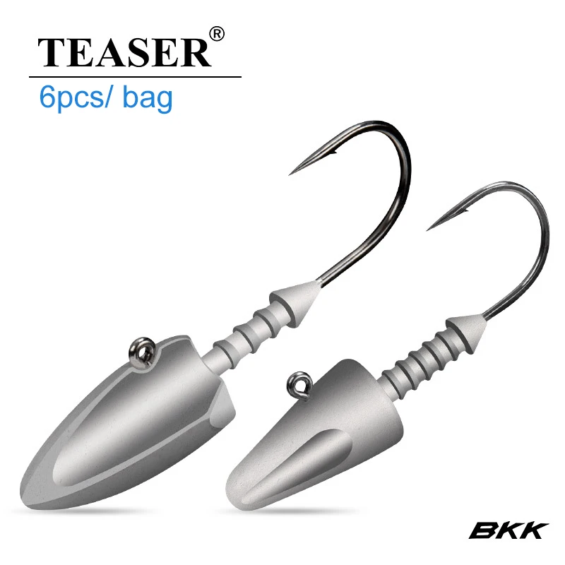 TEASER-Bullet-Jig-Head-6pcs-7g-10g-12g-14g-Screw-Head-BKK-High-Carbon ...