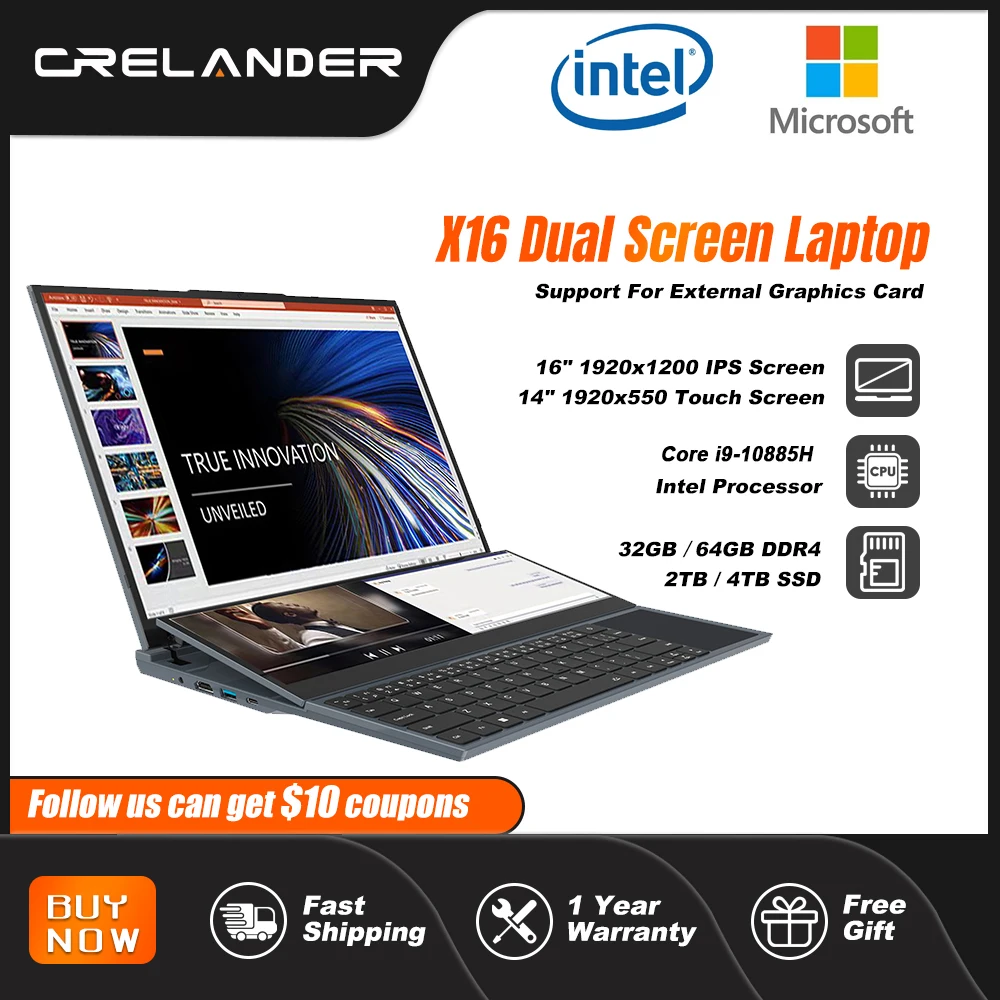 CRELANDER-X16-Double-Screen-Laptops-16-Inch-14-Inch-Touch-Screen-Intel ...