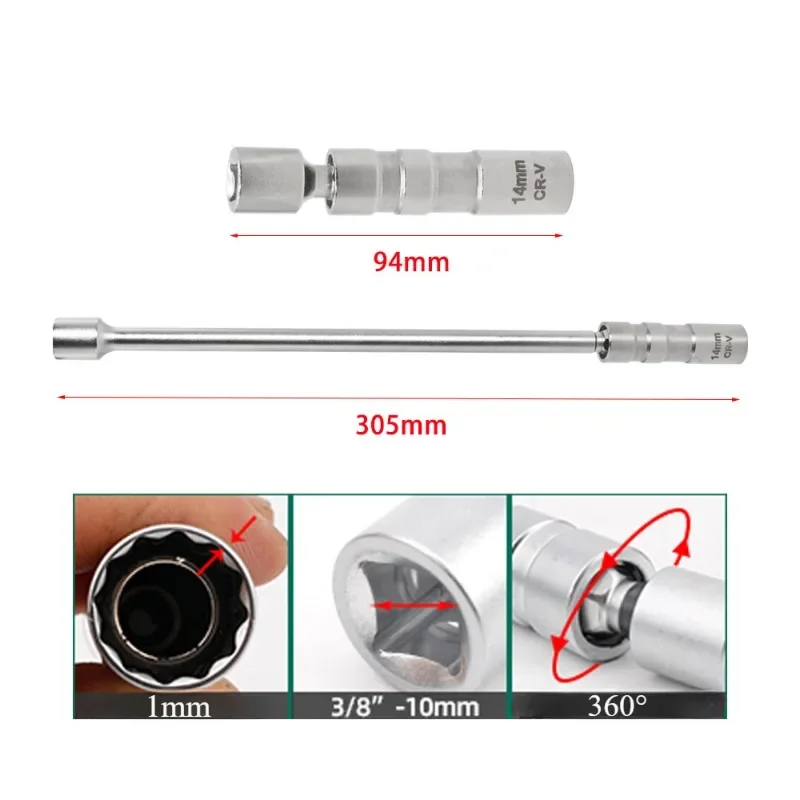 14mm-16mm-Magnet-Spark-Plug-Removal-Tool-Wrench-Sleeve-3-8-12-Point ...