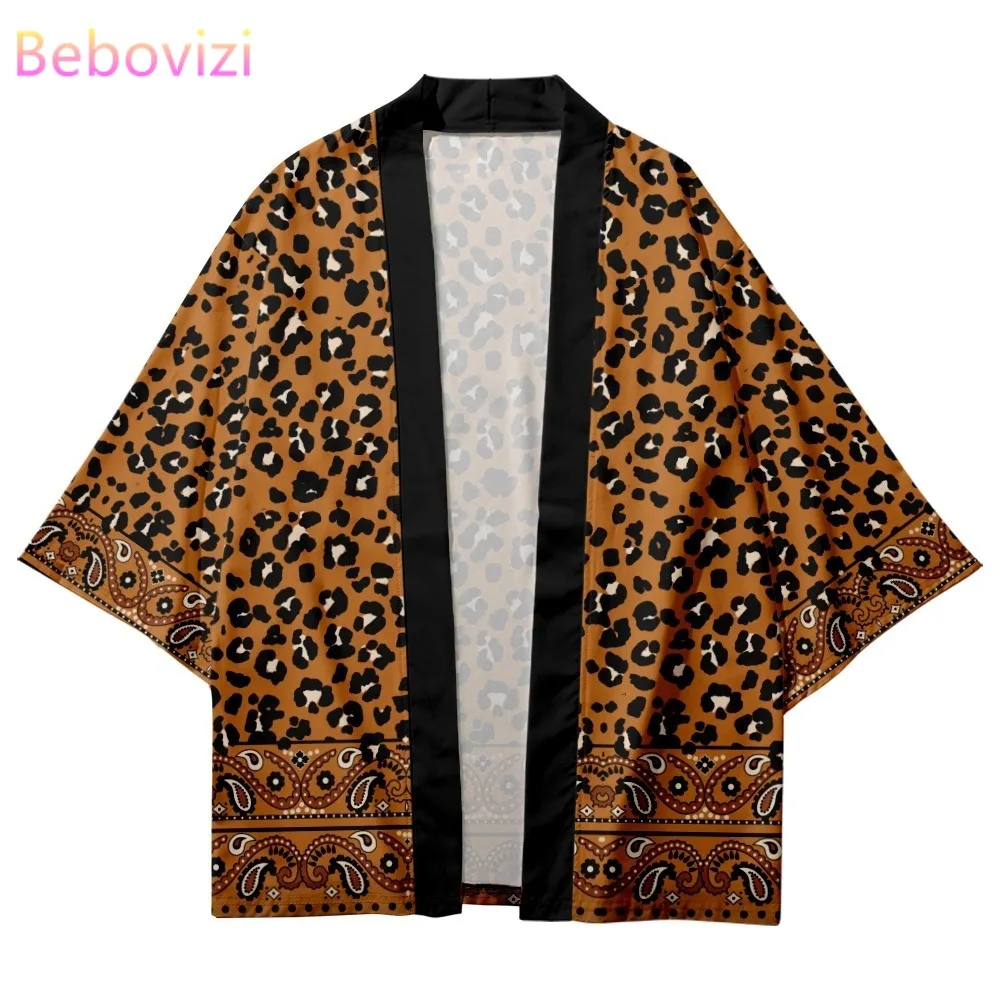 Leopard-Cashew-Blossom-Print-Yukata-Men-Women-Fashion-Cardigan-Haori ...