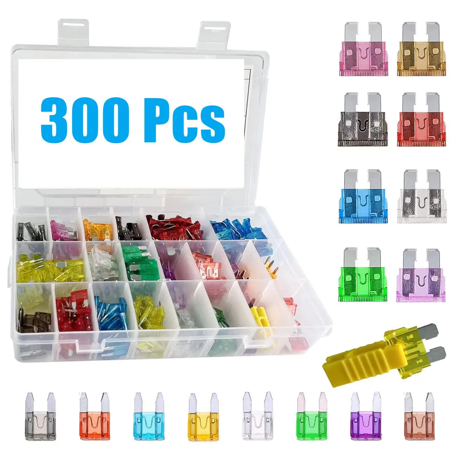 300-Pcs-Assortment-Automotive-Fuses-Middle-Mini-Type-Blade-Fuse-2A-3A ...