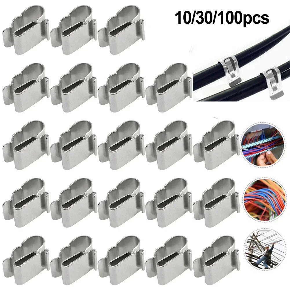 10/30/100 PCS 304 Stainless Steel Solar PV Cable Clips/Clamp For PV ...