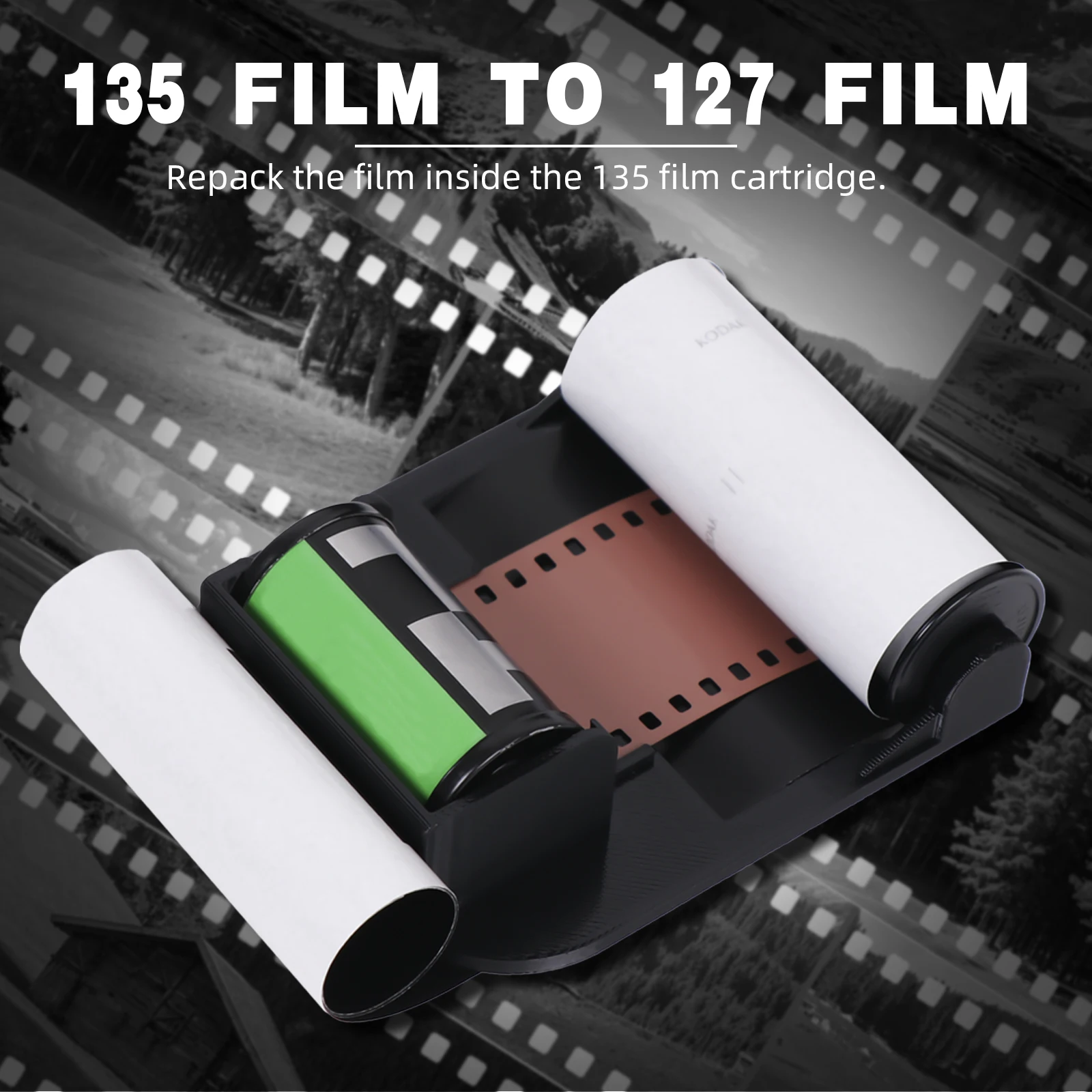 Hand-spooled 135 35mm Film to 127 Backing Paper Film Spool Reload ...