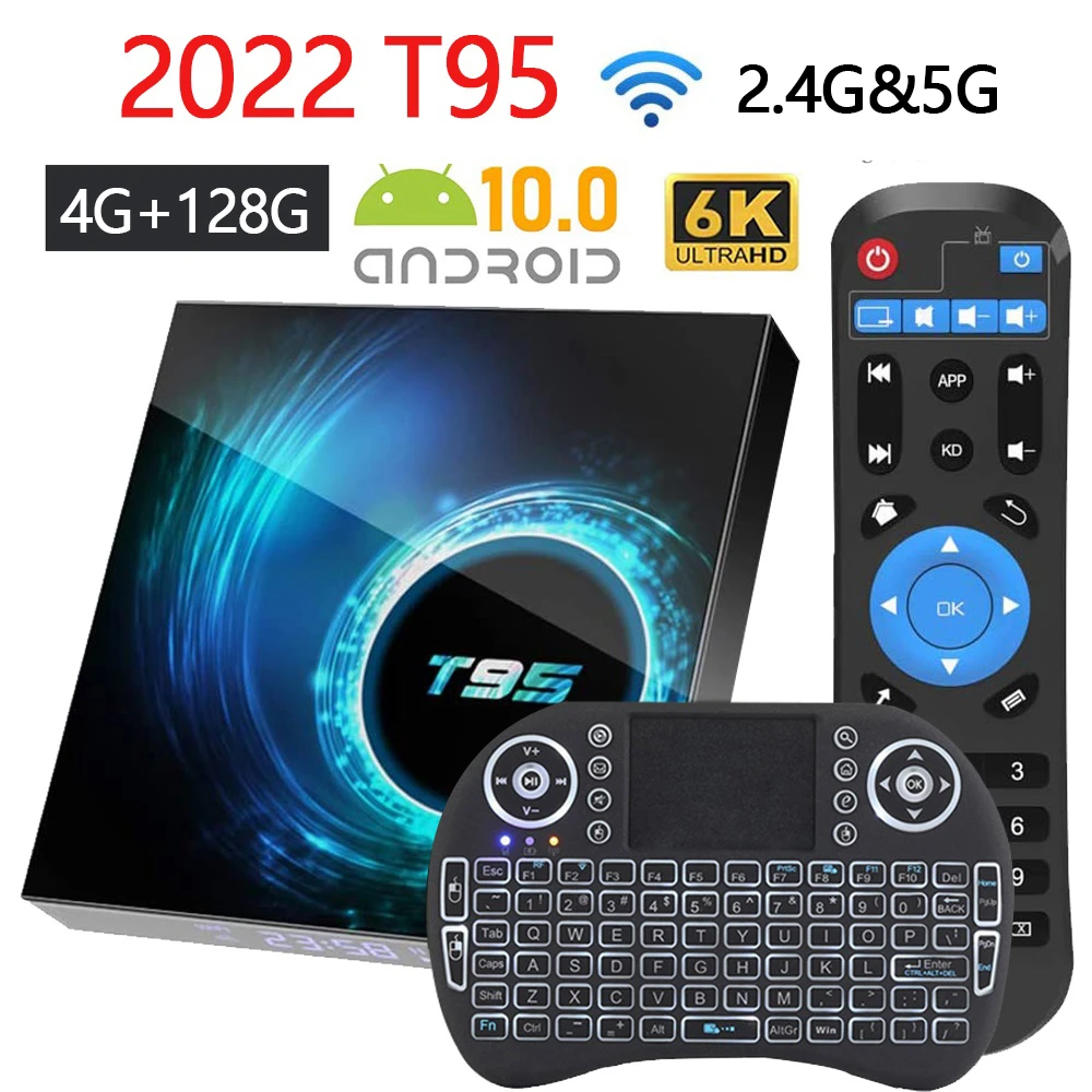 2022 Latest T95 Smart Tv Box Android 10 6k 2.4g & 5g Wifi 128g 3D ...
