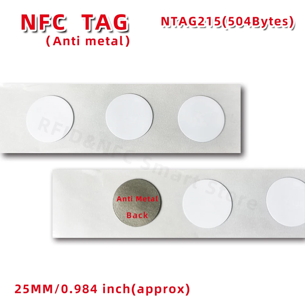 NFC Anti Metal Tag NFC215 Label RFID 215 Stickers NT/AG215 504 Bytes ...