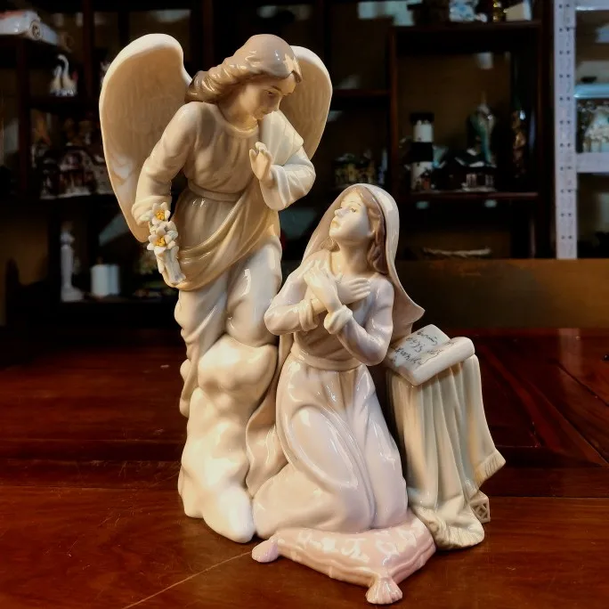 Art-Collection-Hand-painted-Ceramic-Crafts-Mary-and-Angel-Figurines ...
