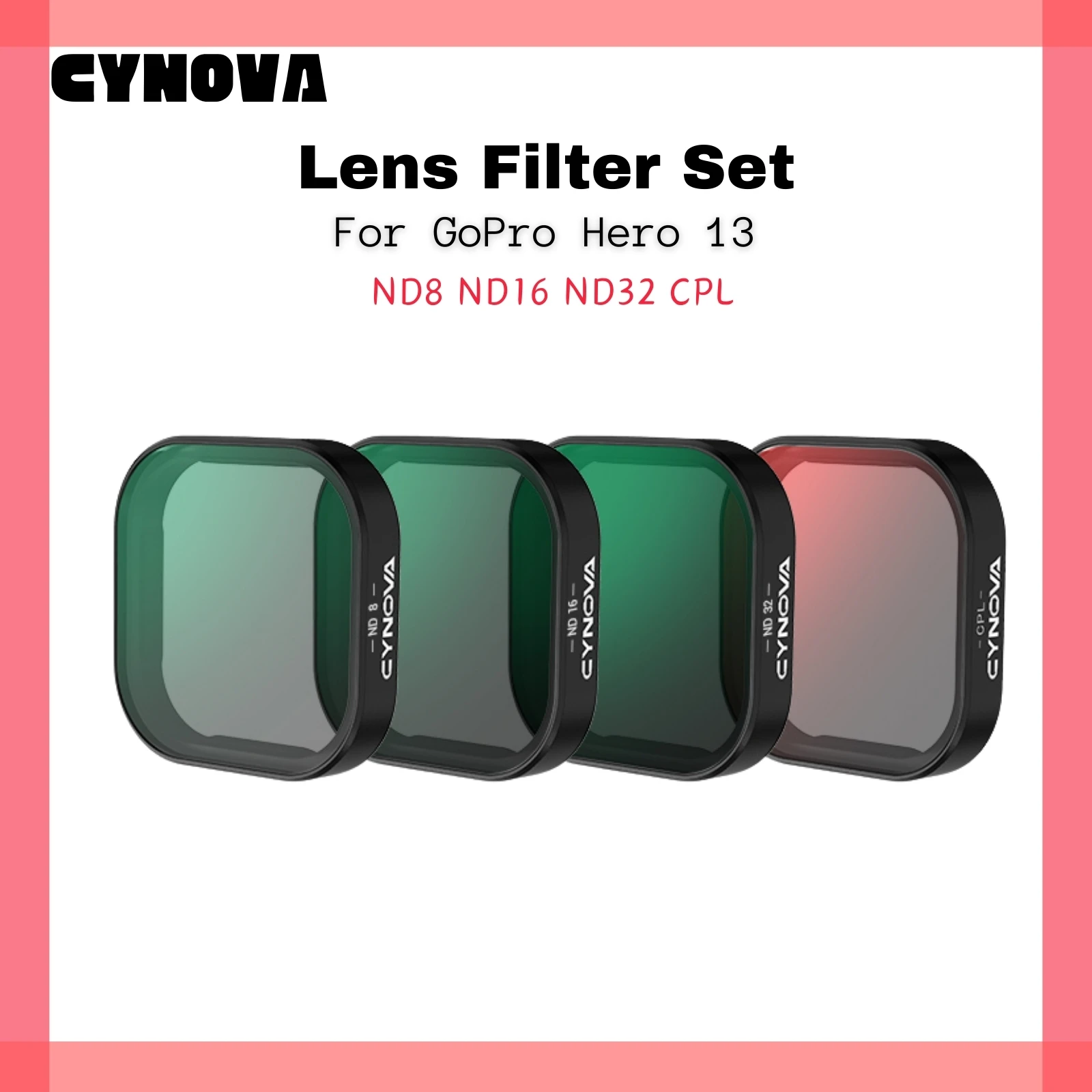 CYNOVA For GoPro Hero 13 Lens Filter ND8 ND16 ND32 CPL Filters Set ...