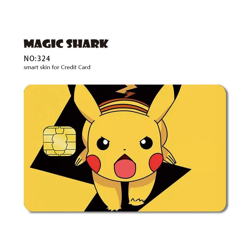 Anime Pokemon Credit Card Skin Stereo 2.5D HD Stickers Kawaii Pikachu ...