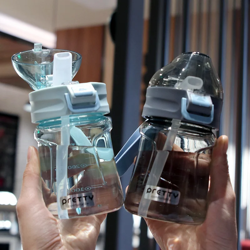 400ml Kids Water Sippy Cup Wide caliber Water Bottles with Soft ...