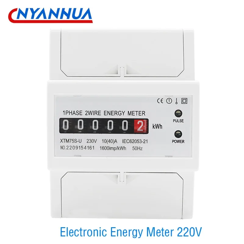 Single-phase Electric Energy Meter High Load 35mm DIN Rail 50Hz 100A 4P ...