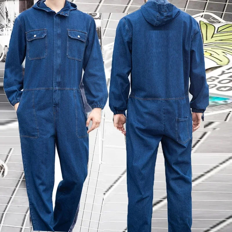 Denim-Coveralls-Electric-Welding-Suit-Labor-Prottection-Clothes-Auto ...