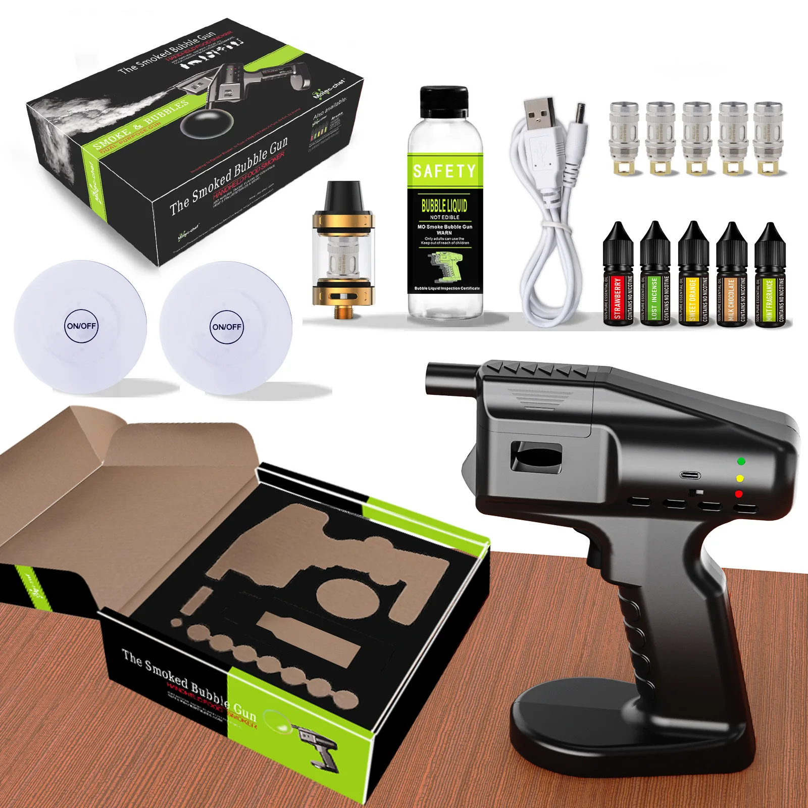 Electric-USB-Flavour-Blaster-Flavor-Smoke-Gun-Bubble-Gun-Kit-Machine ...