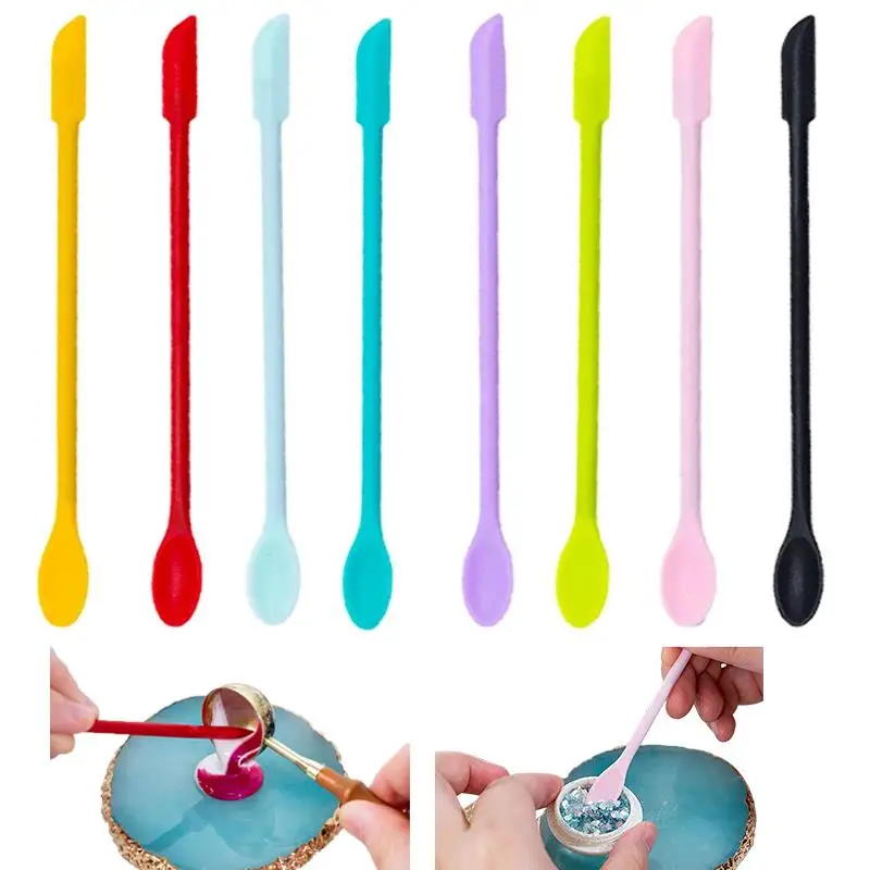 Double-Headed-Seal-Wax-Stamp-Scraper-Soft-Silicone-Spoon-Tool-DIY-Epoxy ...