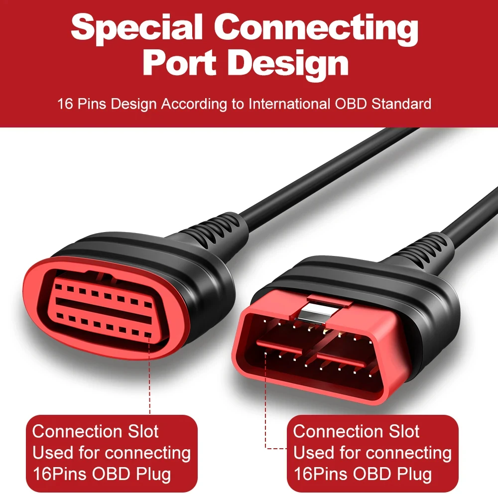 Universal Extension Cable For ThinkDiag 16 Pin Male To Female Car OBD2 ...