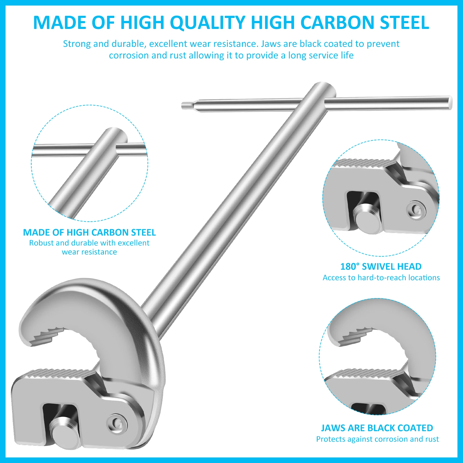 180-Degree-Rotating-Adjustable-Basin-Spanner-Carbon-Steel-Tap-Nut ...