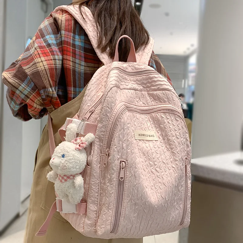 Lady-Leisure-Pink-Women-Kawaii-New-Nylon-Laptop-Book-Bag-Trendy-Girl ...