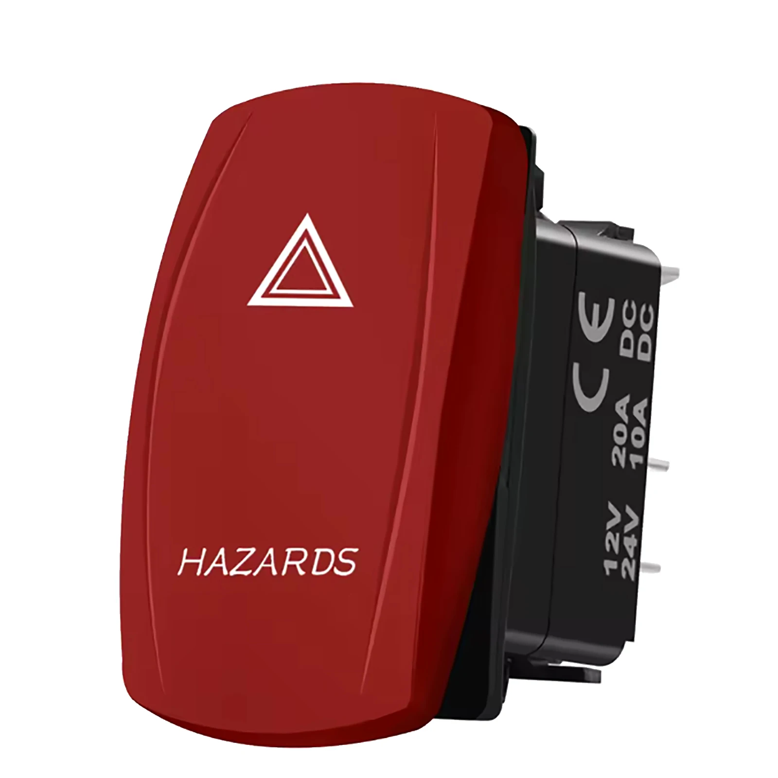 Hazards Warning Rocker Switch Button Dual Red Lights 5PIN SPST ON OFF ...