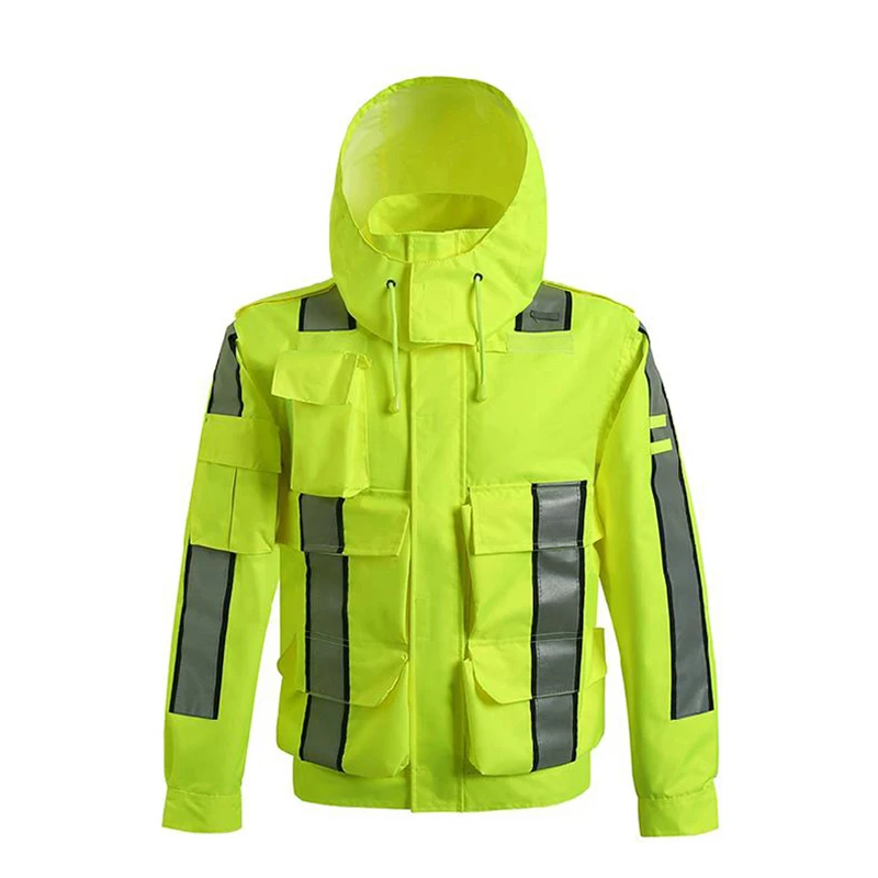 Hi Vis Workwear Safety Jacket Reflective Jacket Raincoat Men Waterproof ...