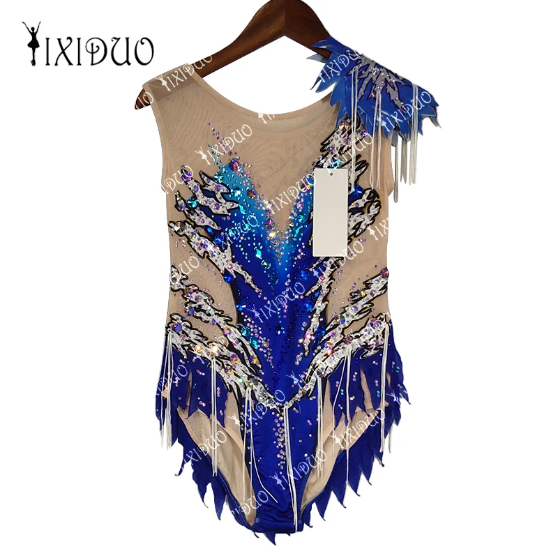 Professional Rhythmic Gymnastics Leotards Blue Women Girls Artistic ...
