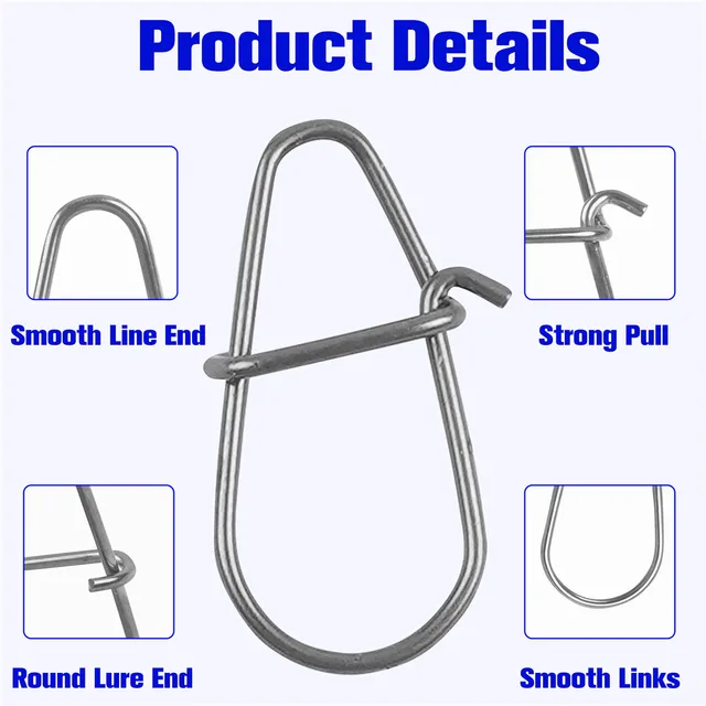 Lee's Tackle Fishing Release Clips 100 Pieces Duo-Lock Snap Clips ...