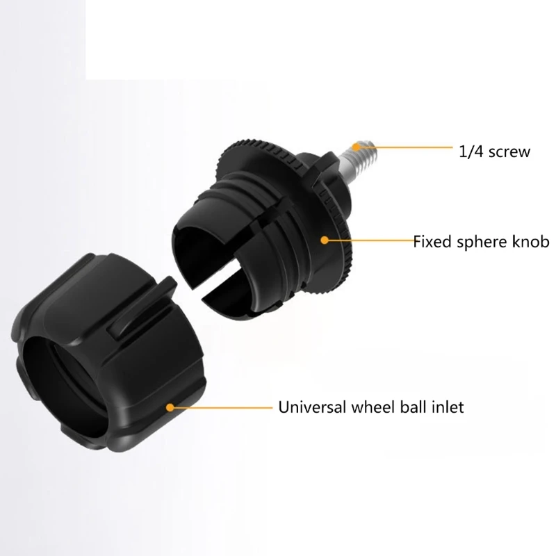 Generic Portable 17mm Ball Socket To 1/4" Threaded Connector Durable ...